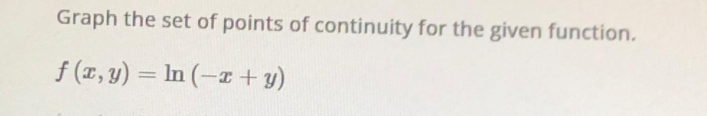 Solved Graph the set of points of continuity for the given | Chegg.com