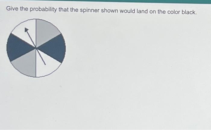 Solved Give the probability that the spinner shown would | Chegg.com