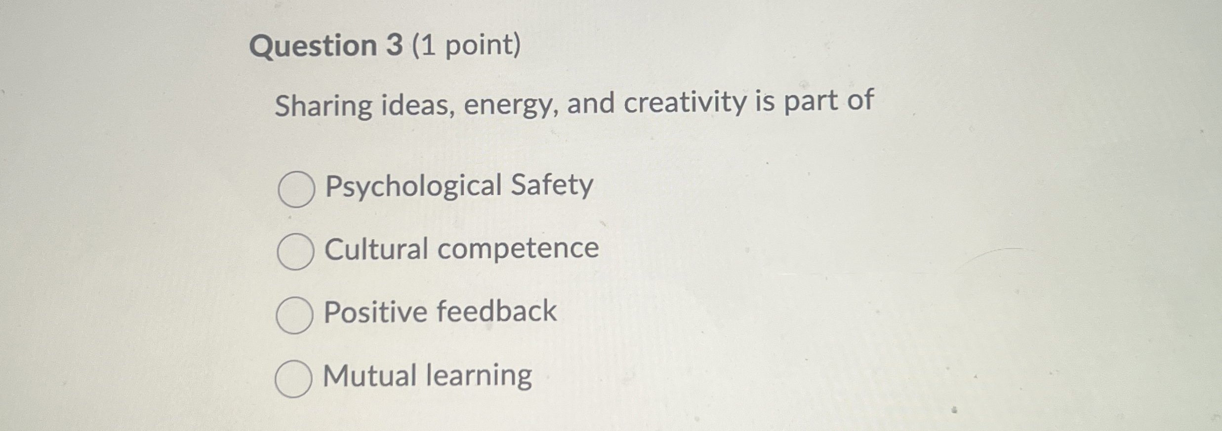Solved Question 3 (1 ﻿point)Sharing ideas, energy, and | Chegg.com