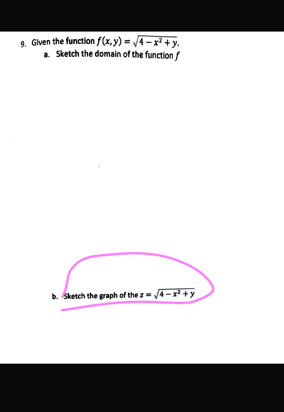 Solved Glven the function f(x,y)=4-x2+y2.a. ﻿Sketch the | Chegg.com