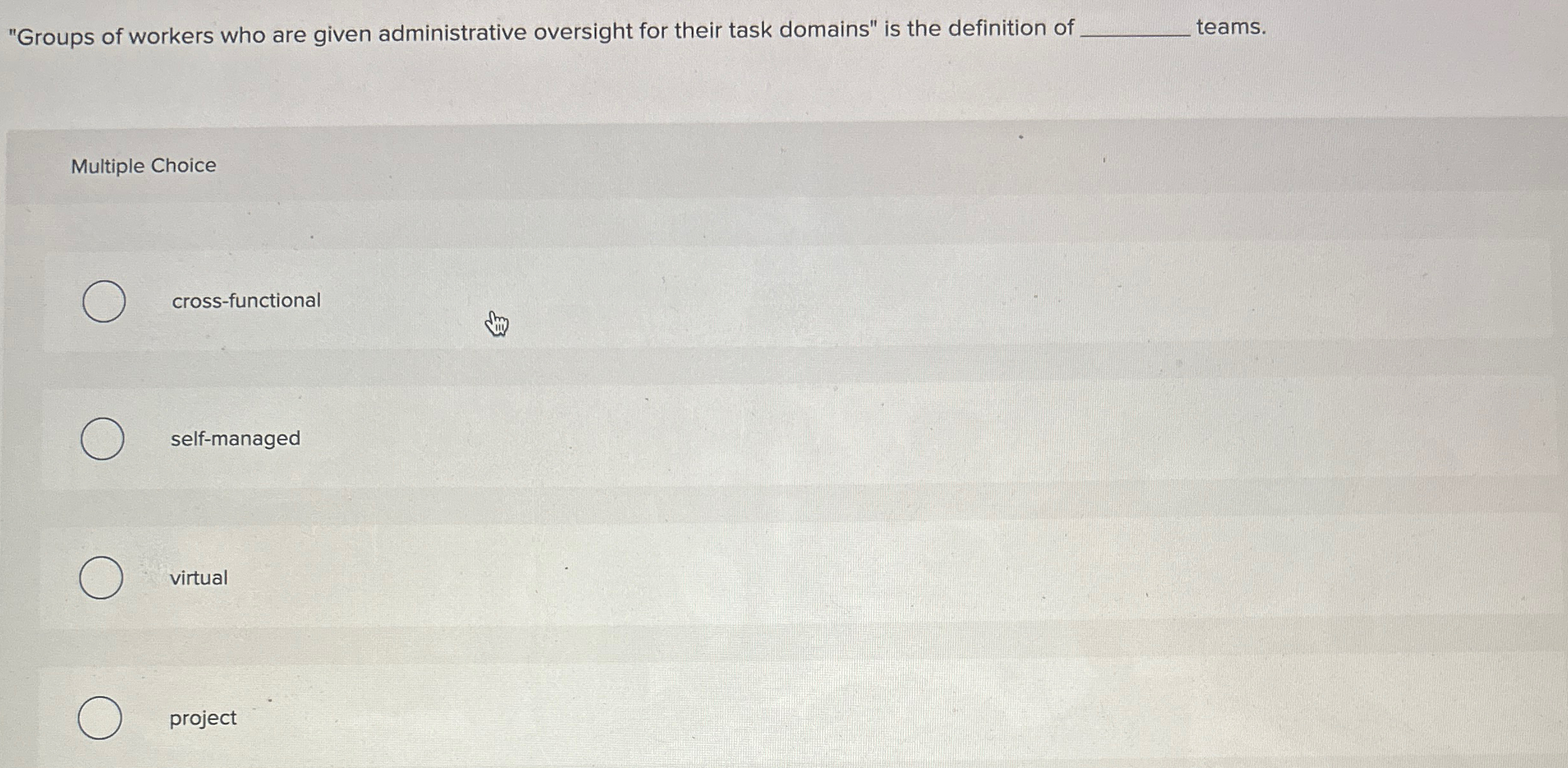 Solved "Groups of workers who are given administrative | Chegg.com