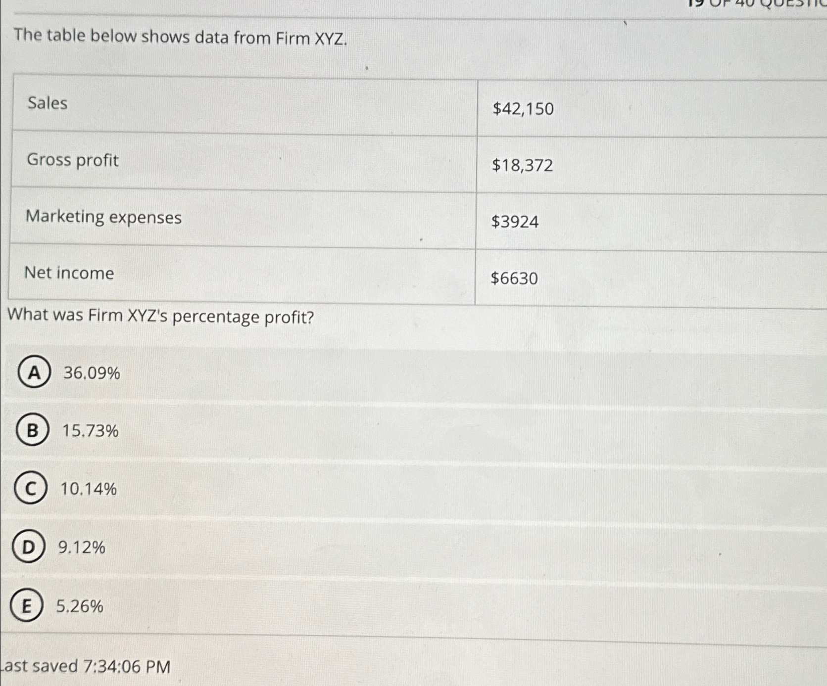 Solved The table below shows data from Firm XYZ. | Chegg.com