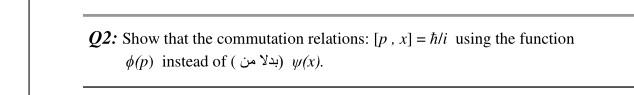 Solved Q2: Show that the commutation relations: [p. x] =ħli | Chegg.com