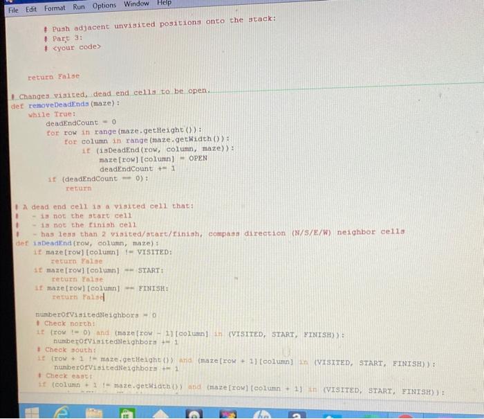 Solved this is python code for SolveMaze.py, please put the | Chegg.com