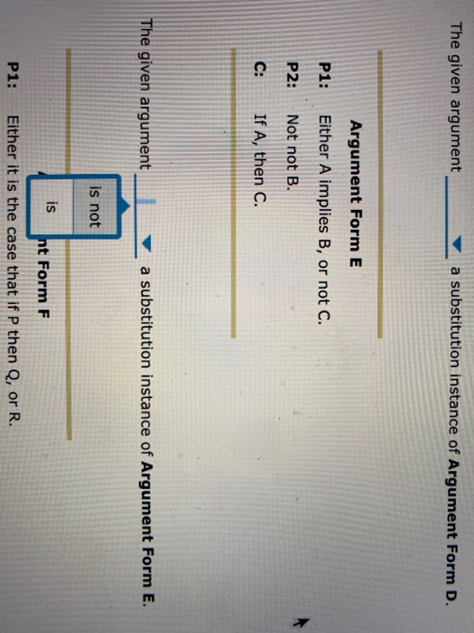 Solved A single argument may be a substitution Instance of | Chegg.com
