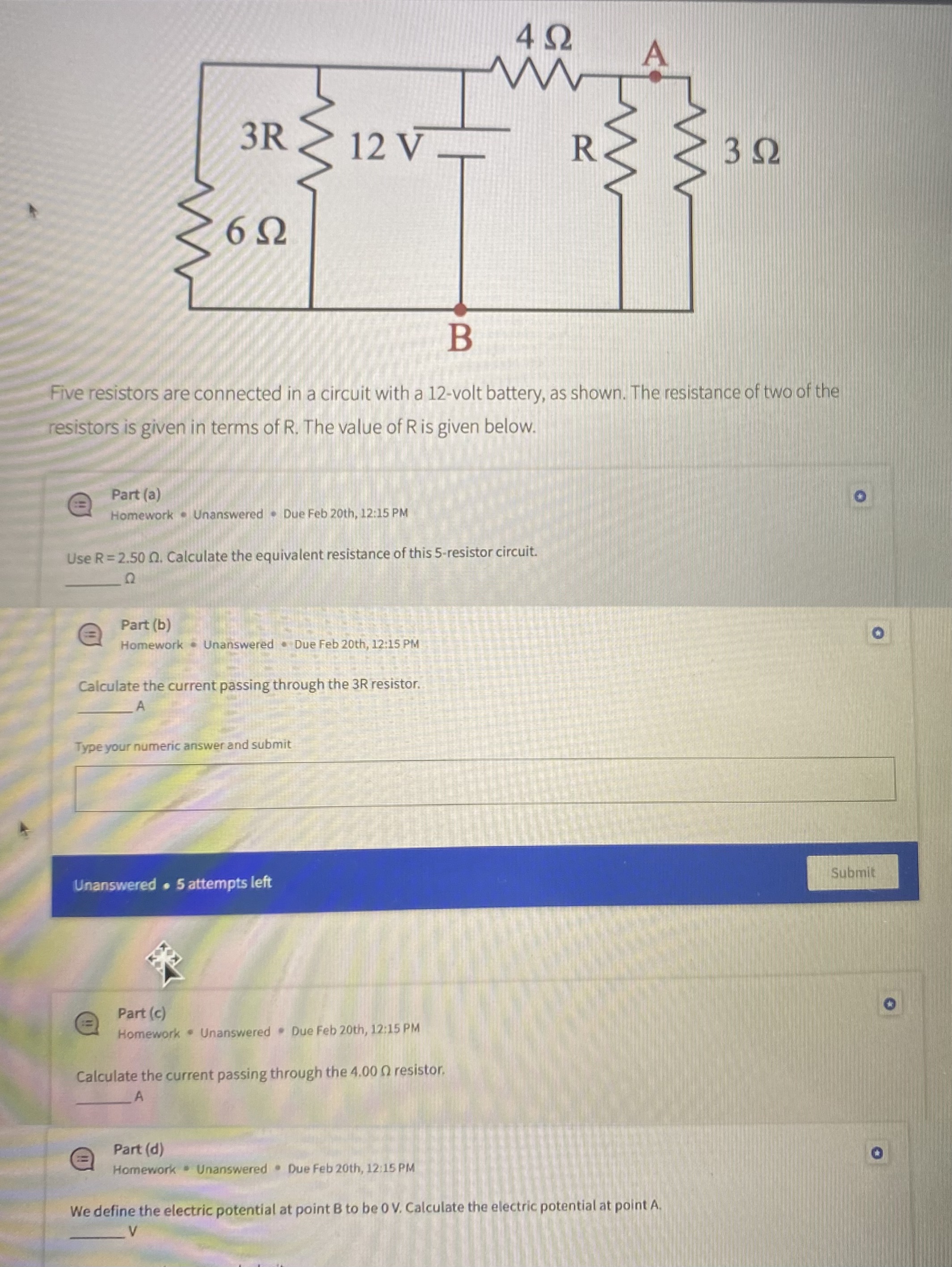 Solved Use R=2.50Ω. ﻿Calculate the equivalent resistance of | Chegg.com