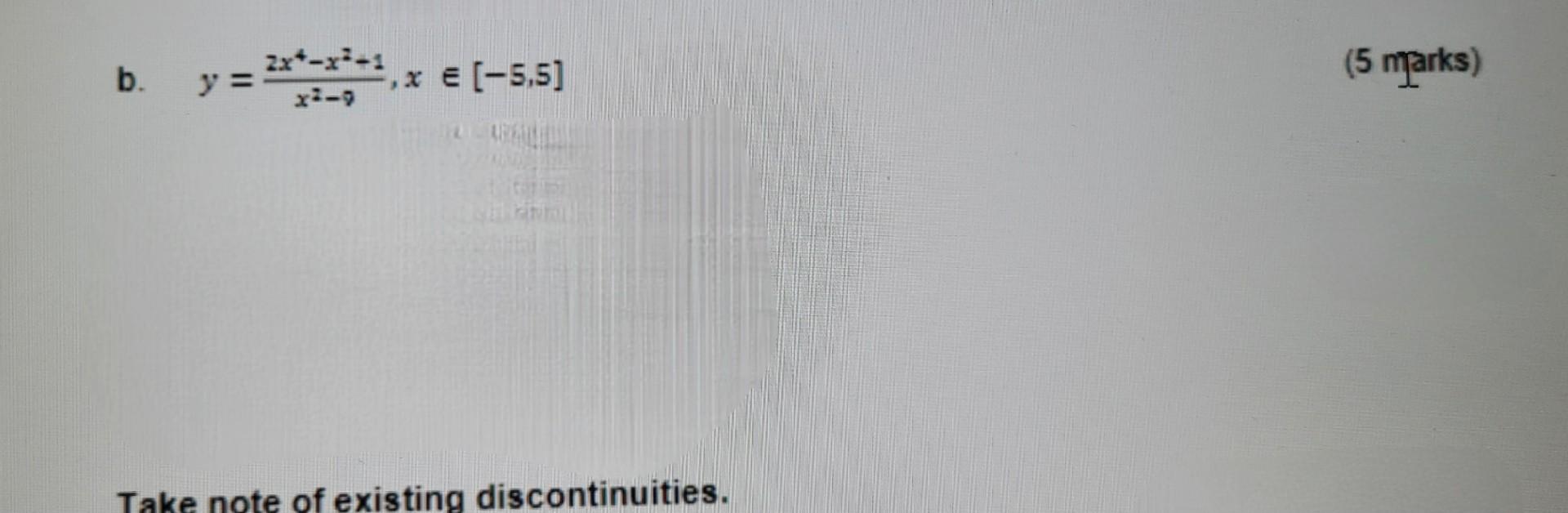 Solved b. y=x2−92x4−x2+1,x∈[−5,5] | Chegg.com