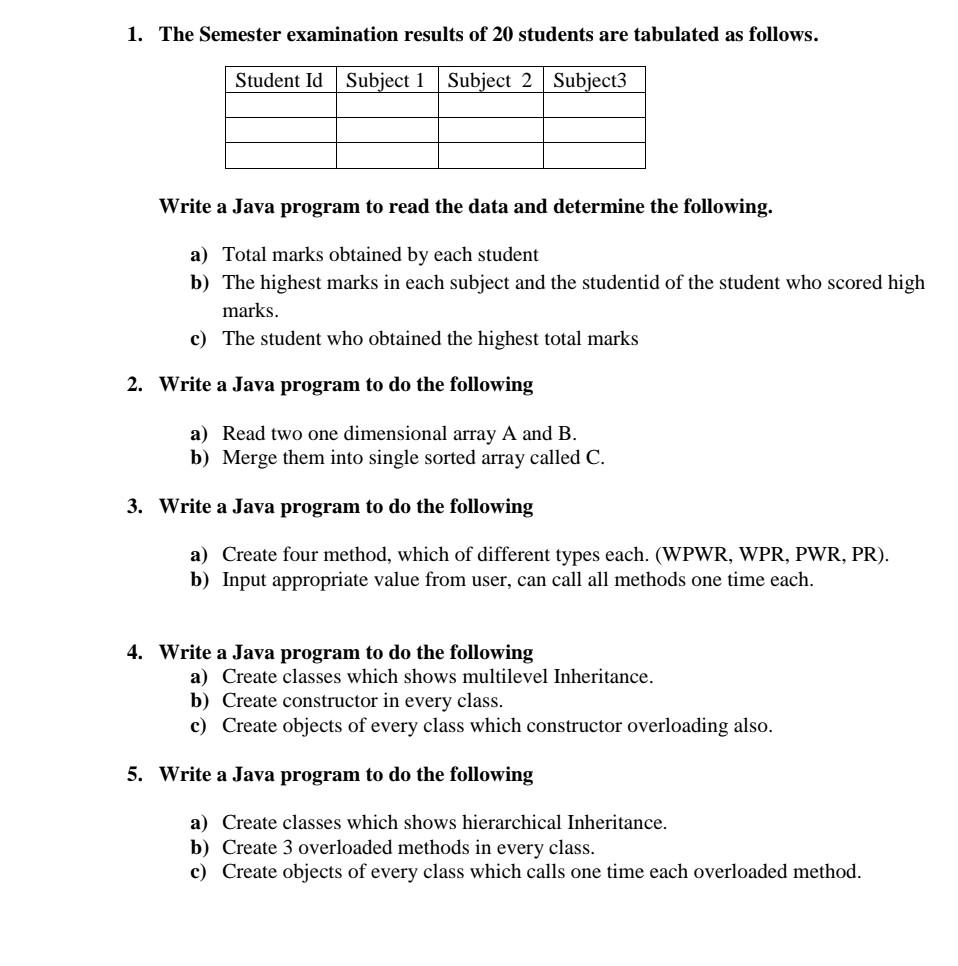 Solved 1. The Semester examination results of 20 students | Chegg.com