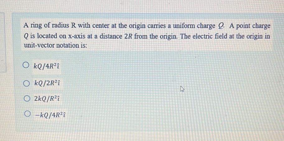 Solved A ring of radius R ﻿with center at the origin carries | Chegg.com