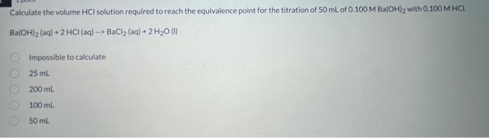 Solved Calculate the volume HCI solution required to reach | Chegg.com
