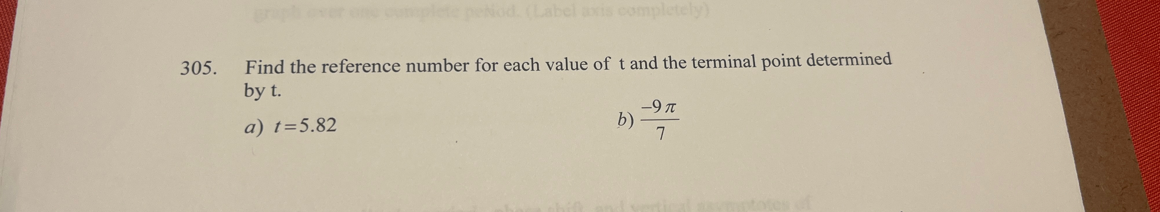 Solved Find the reference number for each value of t ﻿and | Chegg.com