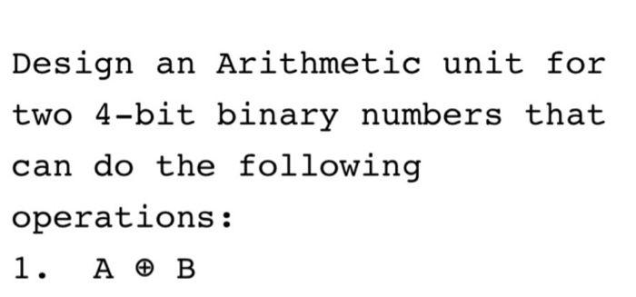 Solved Design an Arithmetic unit for two 4-bit binary | Chegg.com