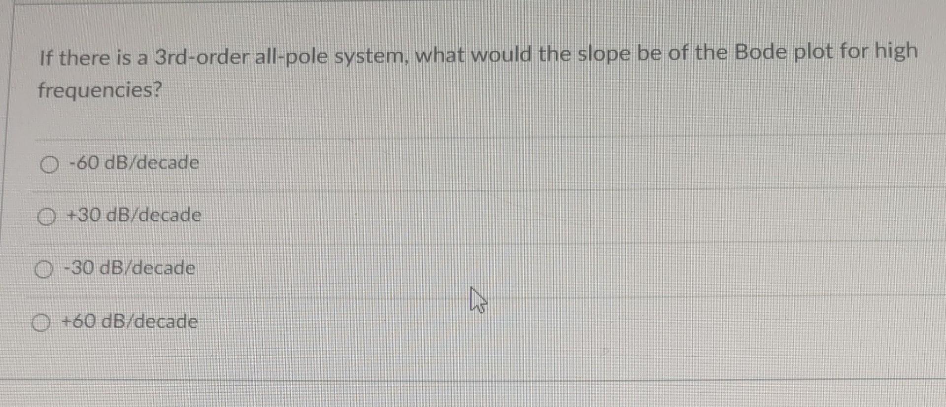 Solved If there is a 3rd-order all-pole system, what would | Chegg.com