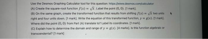 Solved Use the Desmos Graphing Calculator tool for this | Chegg.com