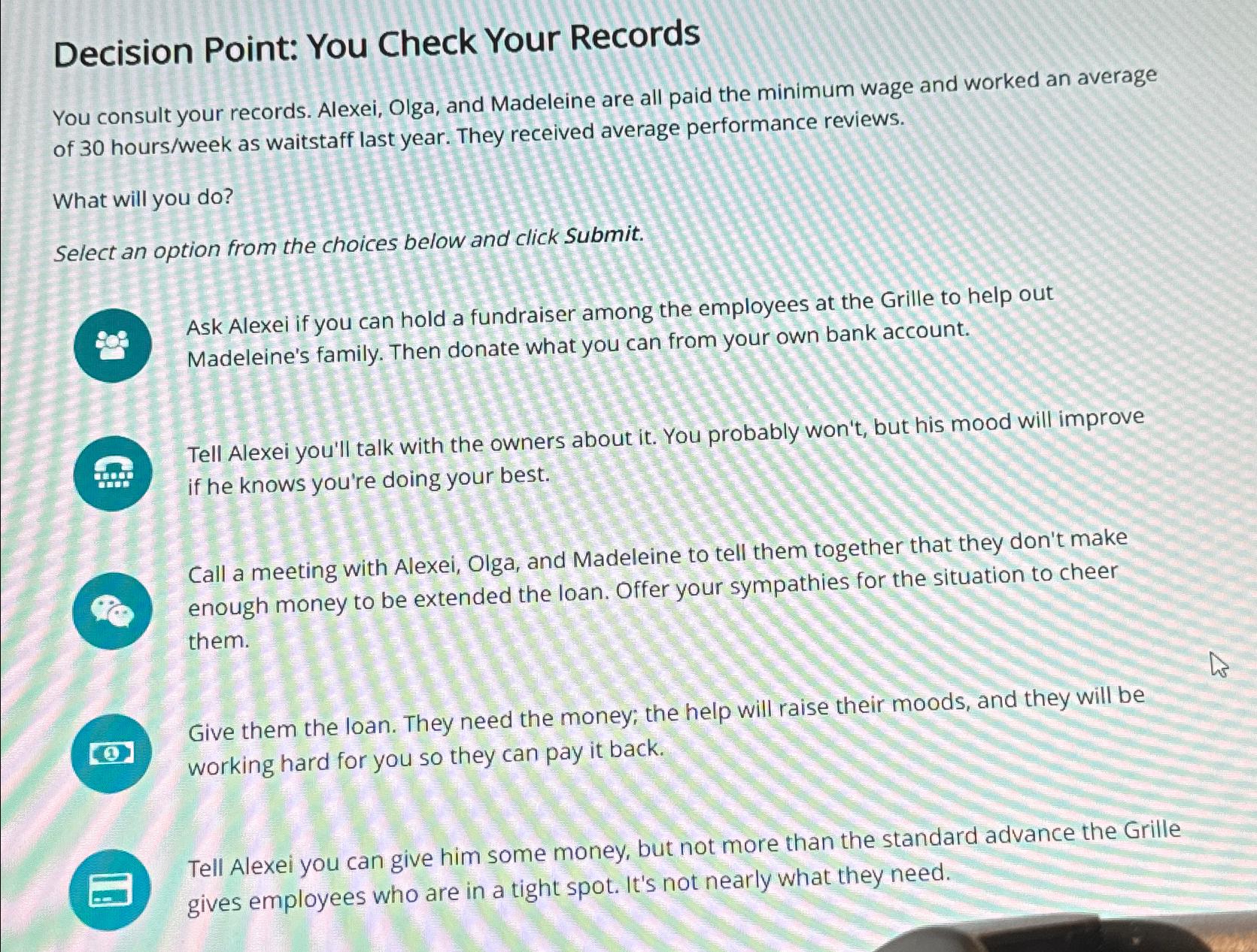 Solved Decision Point: You Check Your RecordsYou consult | Chegg.com