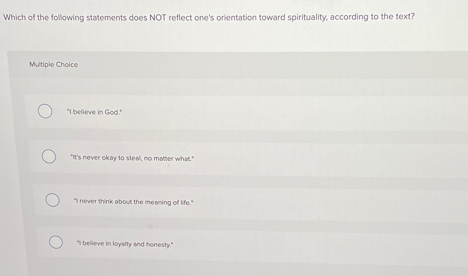 Solved Which of the following statements does NOT reflect | Chegg.com