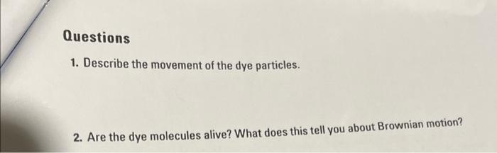 Solved PART 1: DEMONSTRATION OF BROWNIAN MOTION (OPTIONAL- | Chegg.com