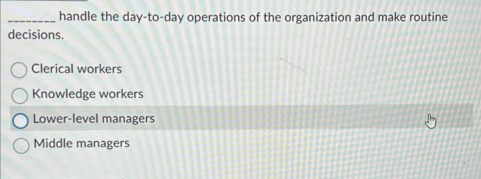Solved handle the day-to-day operations of the organization | Chegg.com