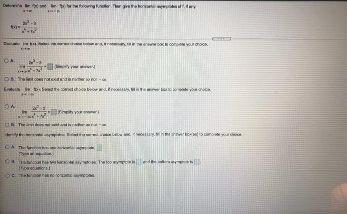 Solved Determine ilm fx) and in for the following function. | Chegg.com