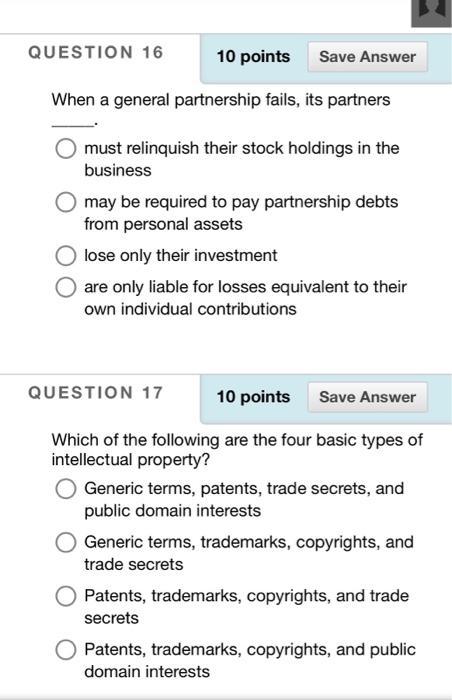 Solved When a general partnership fails, its partners must | Chegg.com