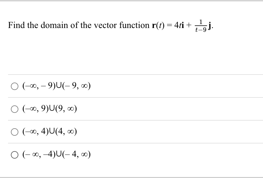 Solved Find the domain of the vector function | Chegg.com