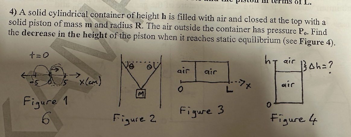 Solved A solid cylindrical container of height h ﻿is filled | Chegg.com