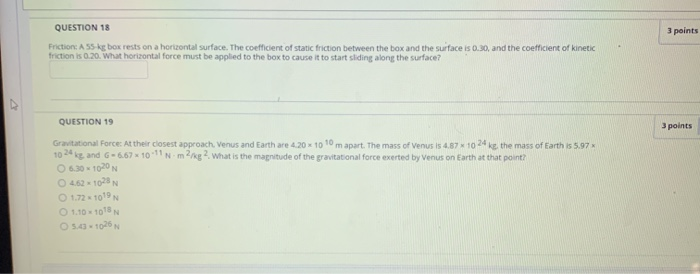 Solved QUESTION 18 3 points Friction: A 55 kg box rests on a | Chegg.com