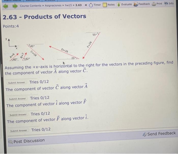 Solved 2.63 - Products of Vectors Points: 4 Assuming the | Chegg.com