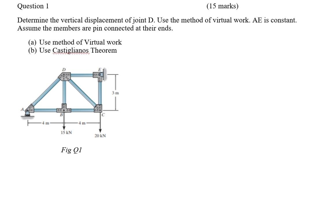 Solved Question 1 (15 marks) Determine the vertical | Chegg.com