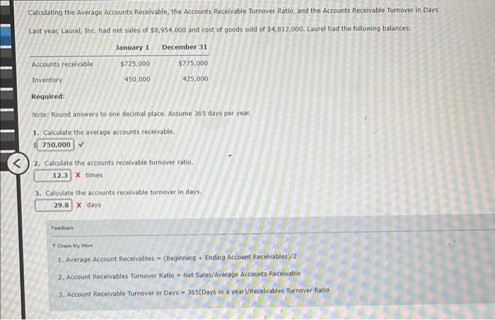 Solved Calculating the Average Accounts Receivable, the | Chegg.com Solved Calculating the Average Accounts Receivable, the | Chegg.com
