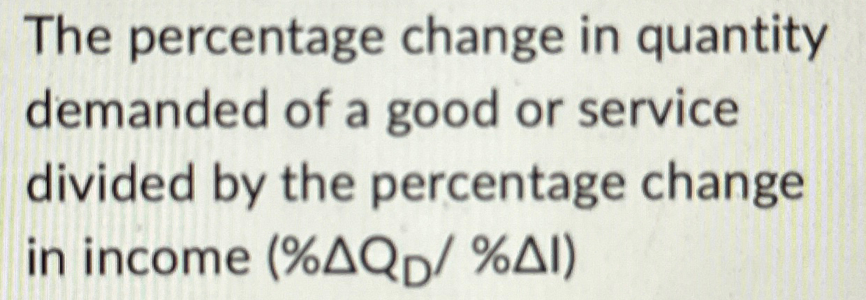 Solved The percentage change in quantity demanded of a good | Chegg.com