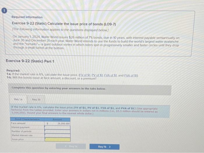 Solved Required information Exercise 9-22 (Static) Calculate | Chegg.com