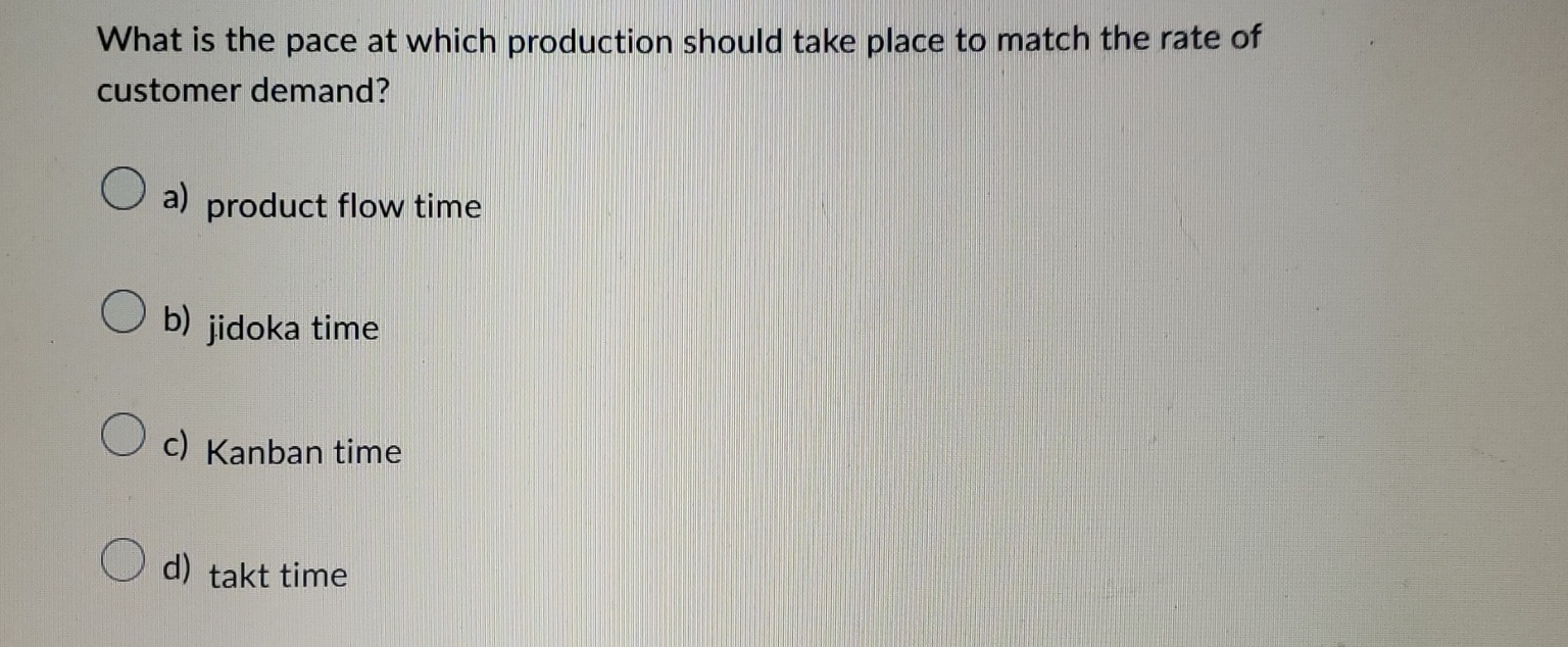 Solved What is the pace at which production should take | Chegg.com