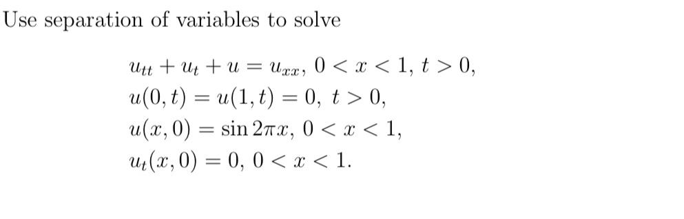 Solved Use separation of variables to | Chegg.com