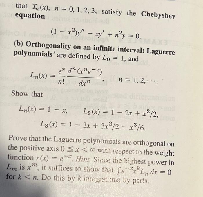 Solved 14. TEAM PROJECT. Special Functions. Orthogonal | Chegg.com