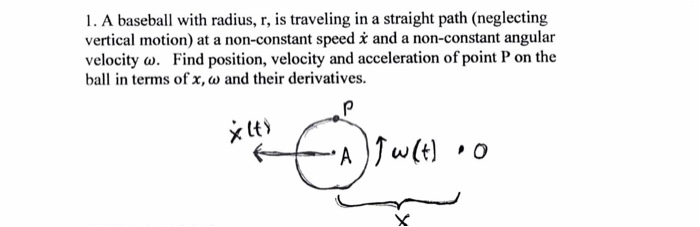 Solved 1. A baseball with radius, r, is traveling in a | Chegg.com