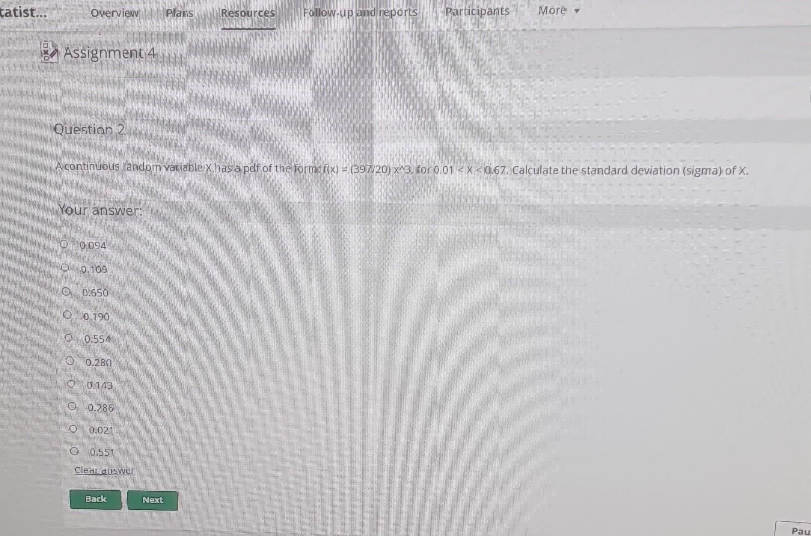 Solved A continuous random variable x has a pdf of the form: | Chegg.com