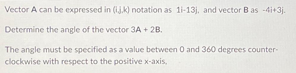 Solved Vector A can be expressed in (i,j,k) ﻿notation as | Chegg.com