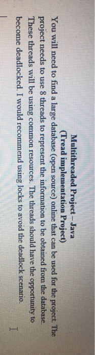 Solved Multithreaded Project - Java (Tread implementation | Chegg.com