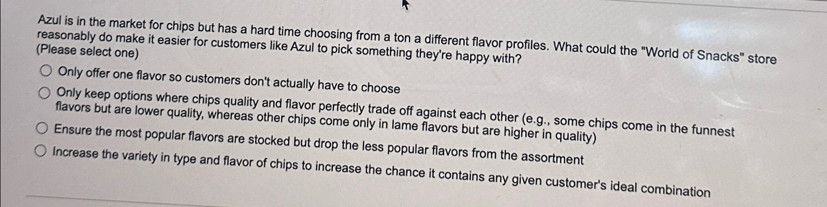 Solved Azul is in the market for chips but has a hard time | Chegg.com