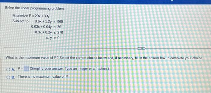 Solved Solve the linear programming problem. Maximize | Chegg.com