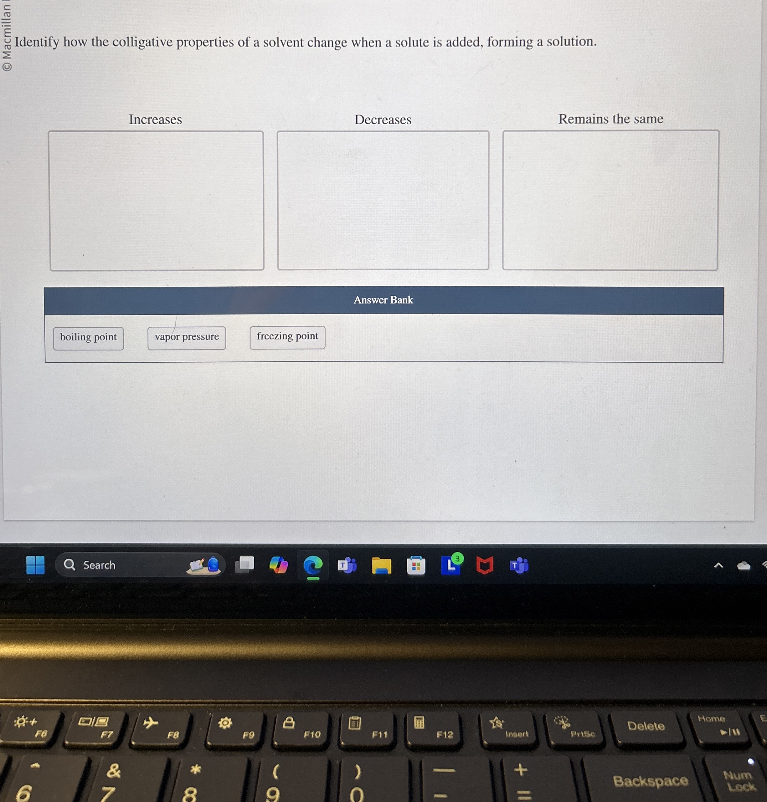 Solved Identify how the colligative properties of a solvent | Chegg.com