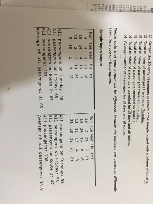 Solved Exercise 2 Two Dimensional Array Lumns And 3838