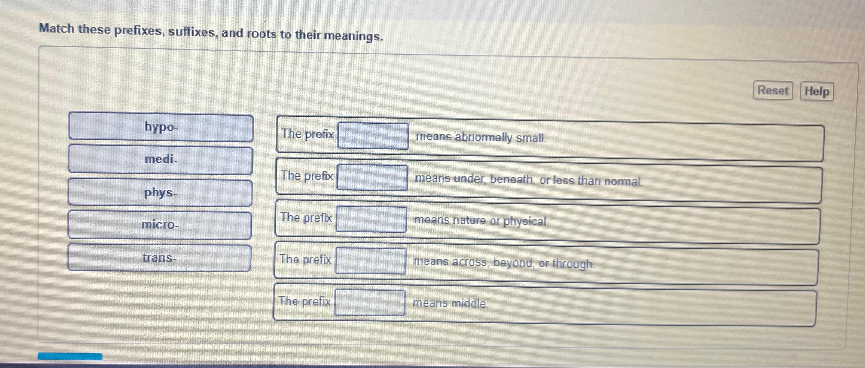 Solved Match these prefixes, suffixes, and roots to their | Chegg.com