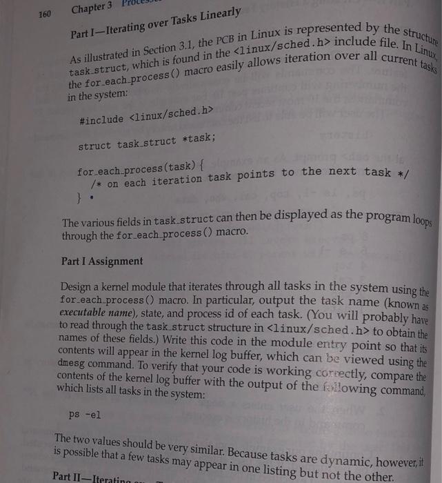 As illustrated in Section 3.1, the PCB in Linux is | Chegg.com