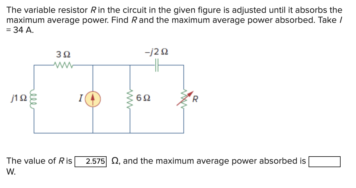 Solved The variable resistor R ﻿in the circuit in the given | Chegg.com