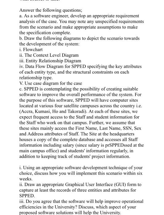 Solved Answer the following questions; a. As a software | Chegg.com