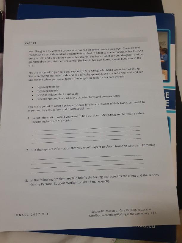 Solved CASE #1 Mrs. Gregg is a 55-year old widow who has had | Chegg.com
