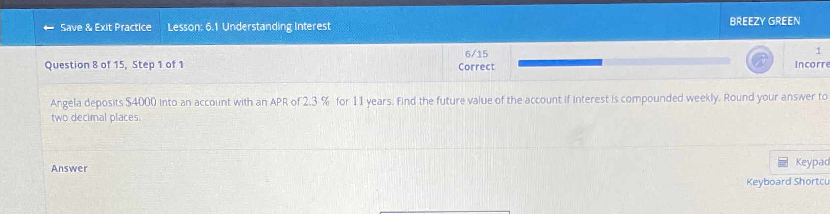 Solved Save & Exit PracticeLesson: 6.1 ﻿Understanding | Chegg.com