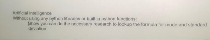 Solved Artificial intelligence Without using any python | Chegg.com